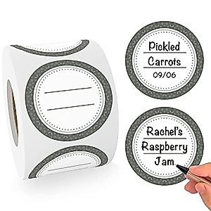 MESS Dissolvable Canning Labels for Jars – 200 Dissolvable Mason Jar Labels - Dissolvable Food Labels for Containers - Jam Homemade Canning Jar Labels Stickers - Removable Mason Jar Labels 2" Granite