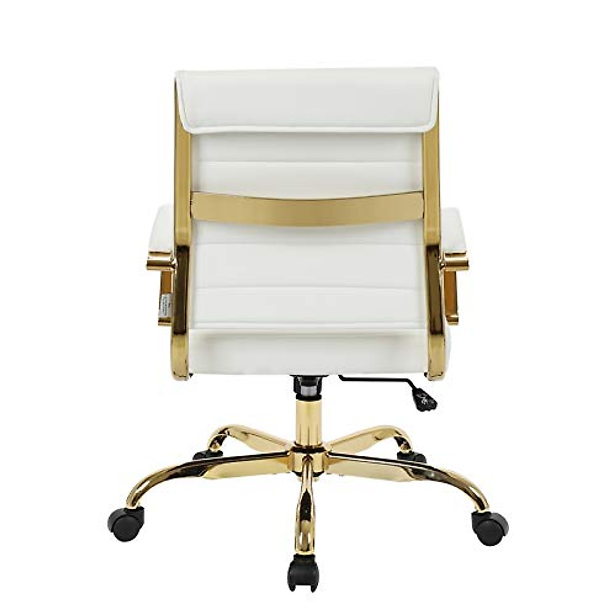 Pemberly Row Modern Adjustable Leather Office Chair in White