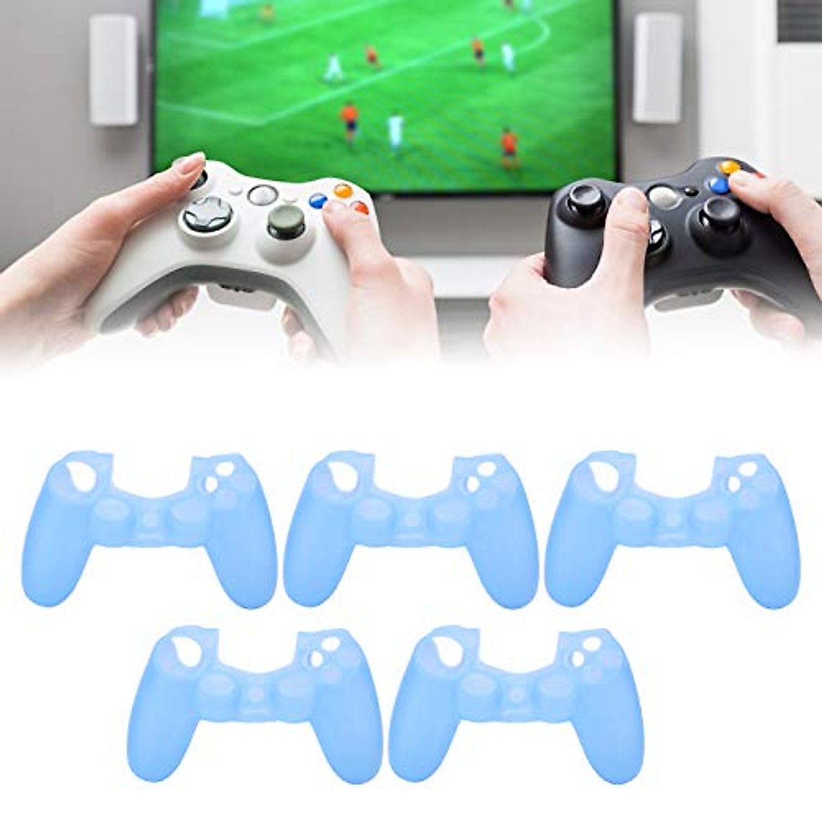 Protective Case Cover Soft Texture Non‑Slip for PS4 Game Machine(Blue)