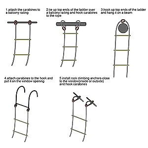 WSYZHL Escape Rope Ladder Emergency Fire Escape Ladders with Hooks Flame Resistant Safety Rope Ladder 2-9 Storey Fast to Deploy Easy to Use, 3/5/8/10/20/30M