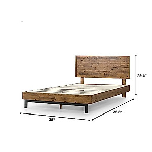 ZINUS Tricia Wood Platform Bed Frame with Adjustable Headboard / Wood Slat Support with No Box Spring Needed / Easy Assembly, Twin