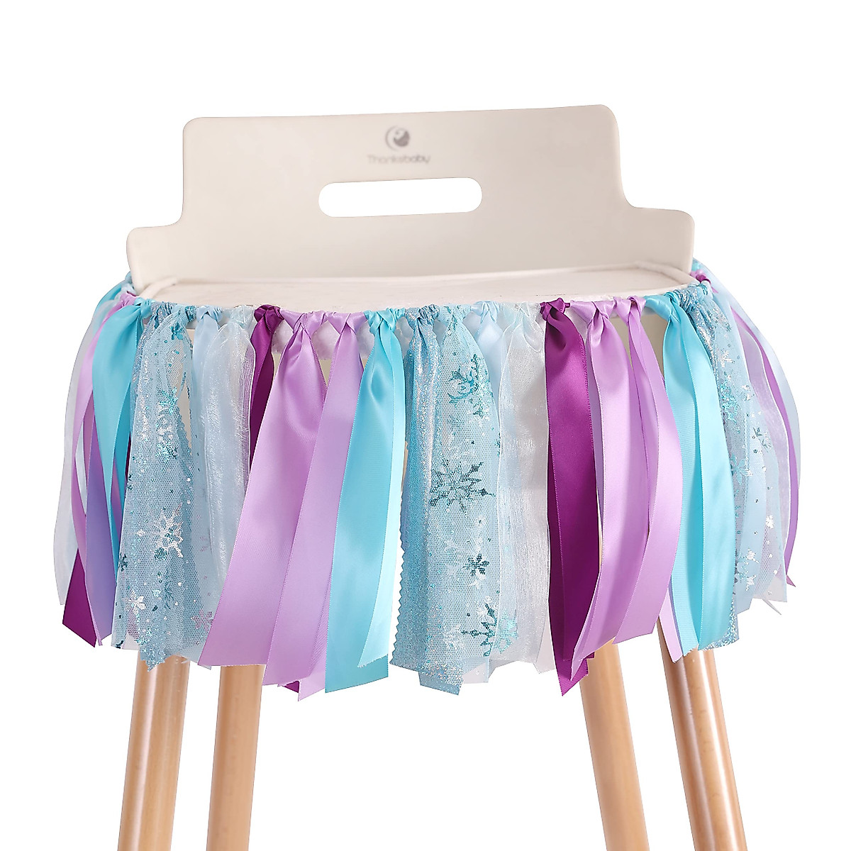 VAVAYAO Winter Onederland Ribbon Garland - Winter Onederland 1st Birthday Girl Decorations, High Chair Banners, Snow and Ice Princess Party Decorations, Winter Auderland Background Ribbon Banners