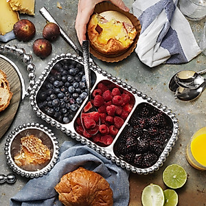 Mariposa Pearled Small 3-Section Server