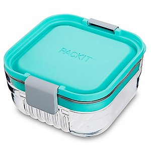 PackIt Mod Snack Food Storage Container, 2-3/4"H x 5"W x 5"D, Clear/Gray