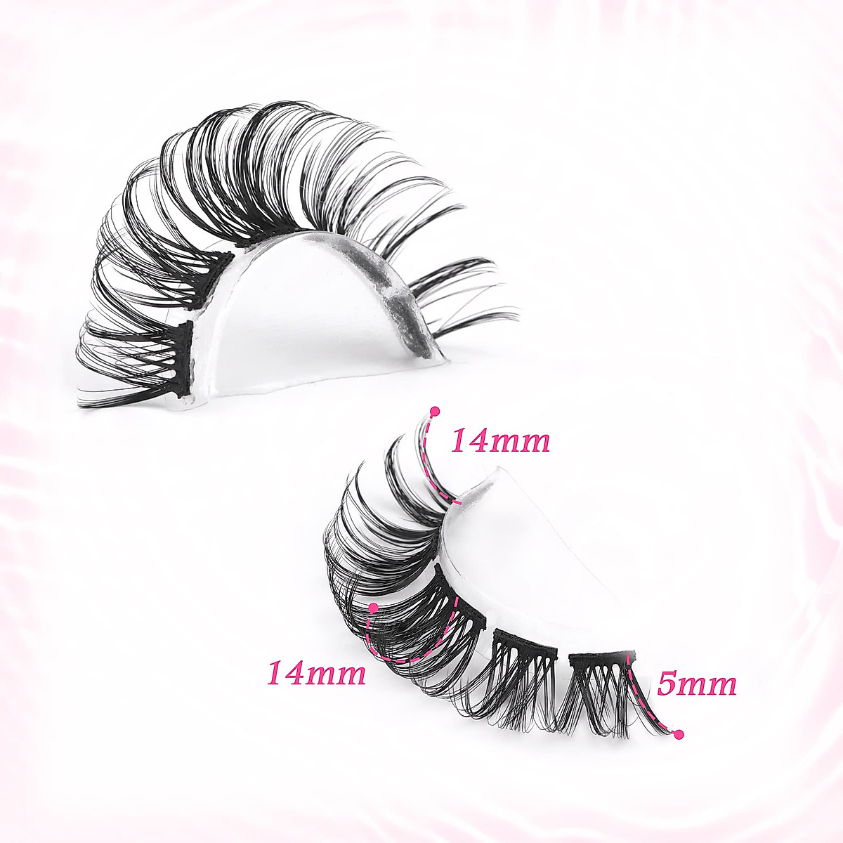 Natural Lash Clusters D Curl False Eyelashes 14mm Wispy Individual Lashes Extensions DIY Mink Lashes Multipack by calphdiar