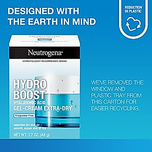 Neutrogena Hydro Boost Face Moisturizer with Hyaluronic Acid for Extra Dry Skin, Fragrance Free, Oil-Free, Non-Comedogenic Gel Cream Face Lotion, 1.7 oz