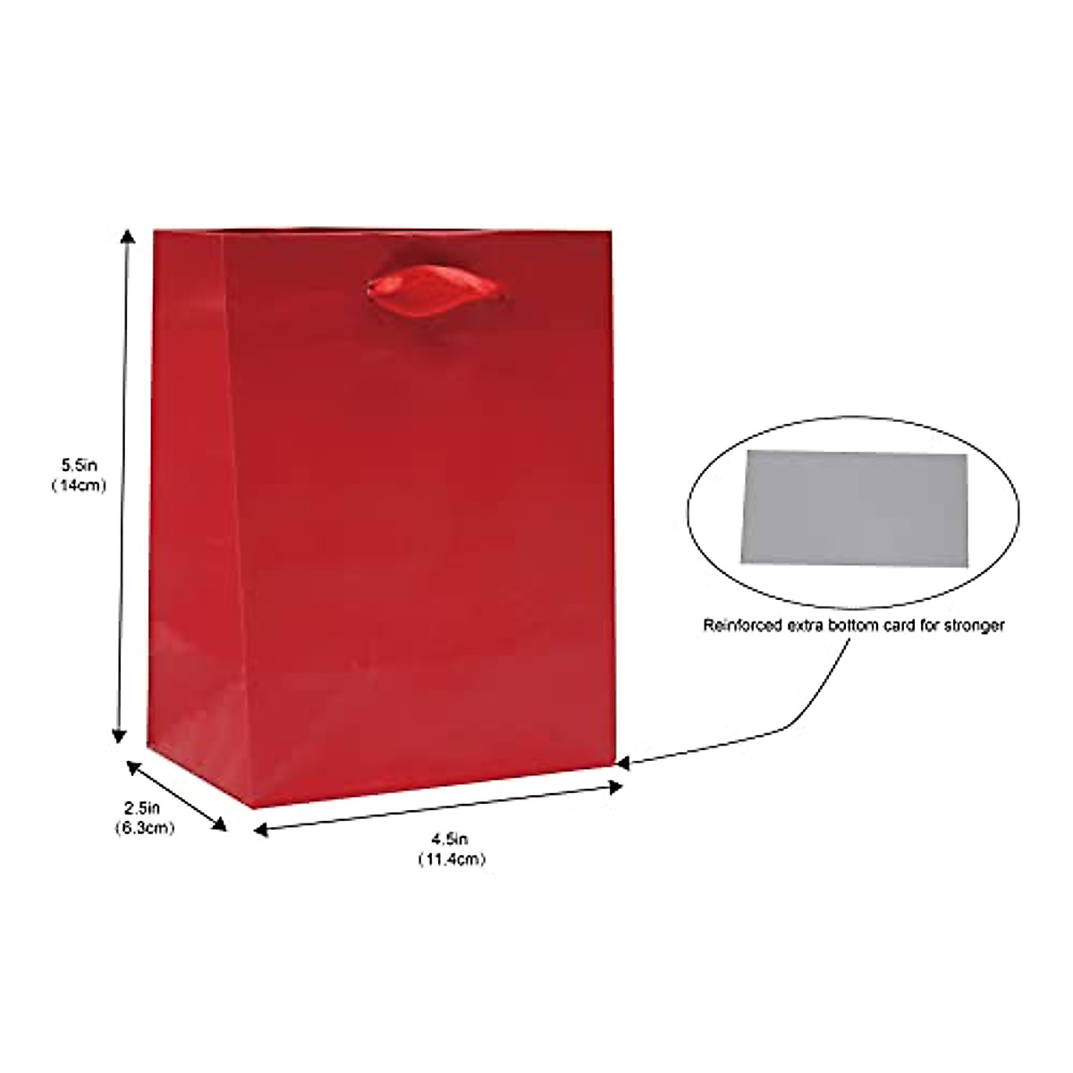 12pc Extra Small Gift Wrap Paper bags with Ribbon Handles(4.5x5.5x2.5in), for Party Favors, Baby Shower, Weddings,Holidays,Graduation,Birthdays,Celebrations,Bridesmaids Gifts,Bulk Solid Color (red)