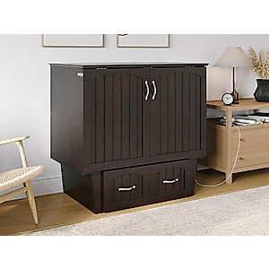 AFI, Sydney Twin Wood Murphy Bed Chest with Storage and Charging Station, Espresso