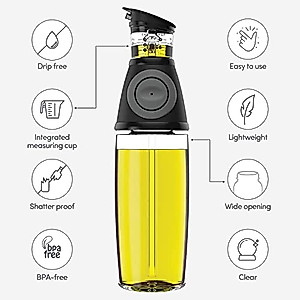 Olive Oil Dispenser - Oil Dispenser Bottle for Kitchen, Oil and Vinegar Dispenser Set, Olive Oil Bottles for Kitchen – Coffee Syrup Dispenser, Mouthwash Dispenser, 2 Pack (Glass Bottles)