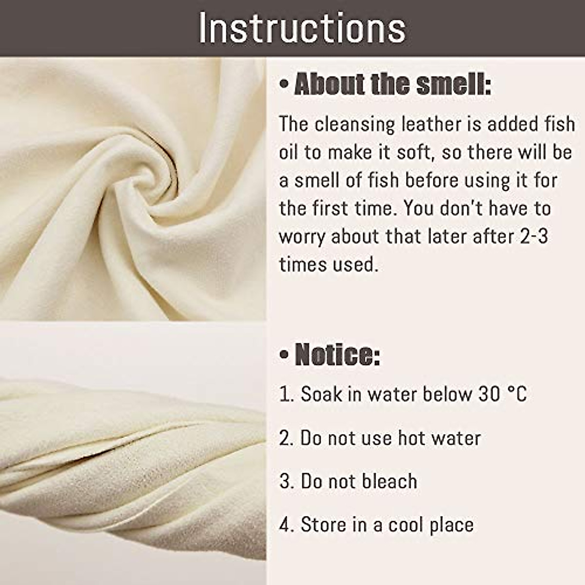 Chamois Cloth for Car - 35'' x 23.6'' (5.7 sq ft) - Extra Large Drying Towel Natural Shammy Towel Real Leather Washing Cloth Cleaning Towel Car Wipes
