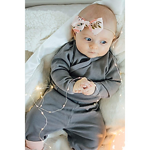 Babysoy Modern Footie Pants (3-6 Months, Indigo)