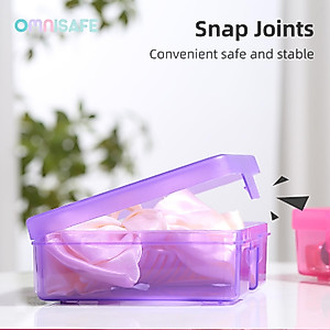 OMNISAFE 18 Pack Small Colored Plastic Hobby Art Craft Organizer, Mini Plastic Storage Containers with Latching Lid, for Pencil Box, Lego, Crayon