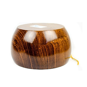 Nagina International Dark Rich Deep Wood Crafted Premium Polished Yarn Storage Bowl with Spiral Yarn Dispenser