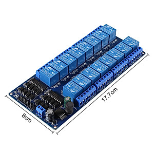 AOICRIE 12V 16-Channel Relay Interface Board Module Optocoupler LED LM2576 Power for Arduino DIY Kit PiC ARM AVR