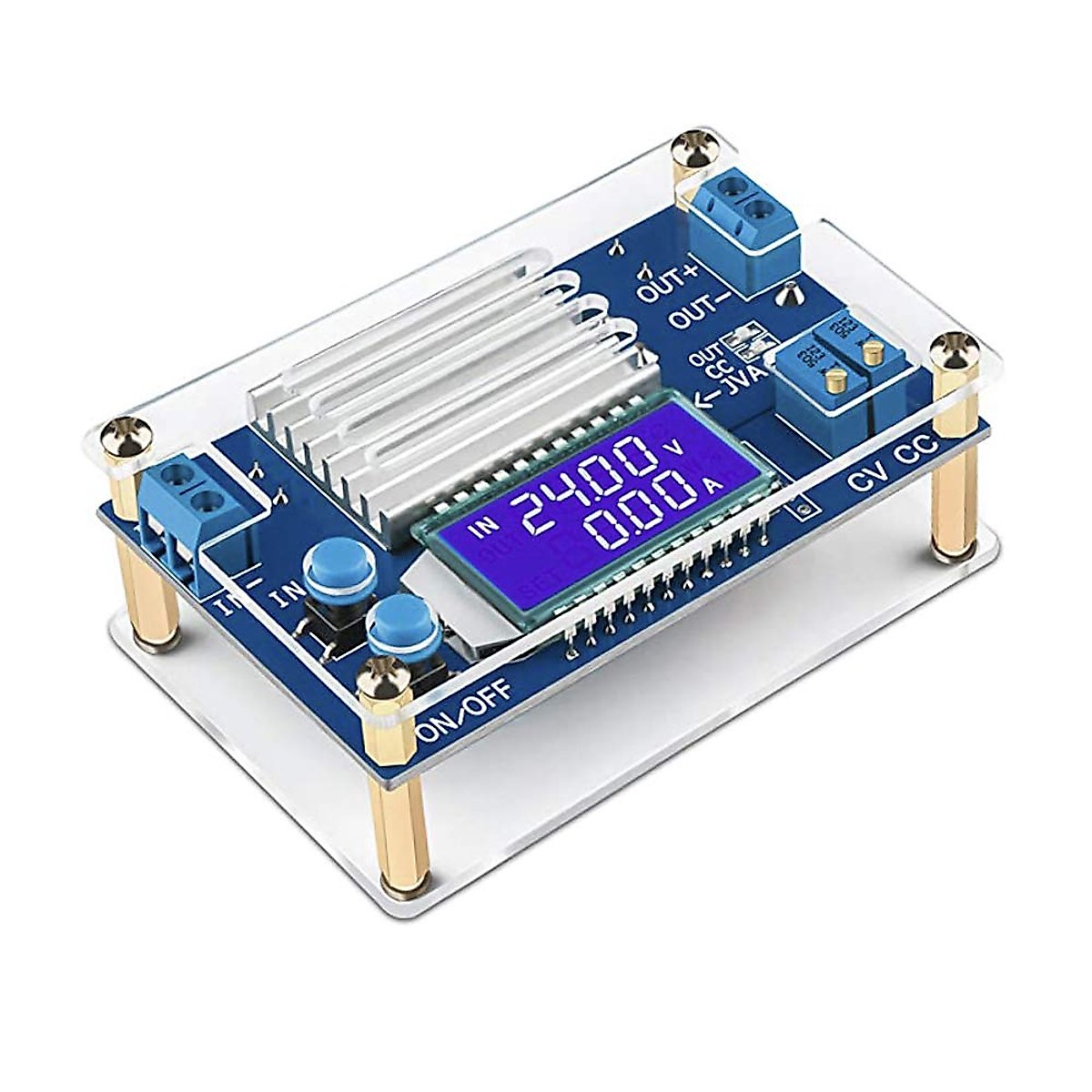 2 Pack Adjustable Voltage Regulator，AITRIP DC to DC 5.3V-32V to 1.2V-32V 12V Power Supply Module, 12A LCD Step Down Volt Transformer 160W CC CV Buck Converter Reducer