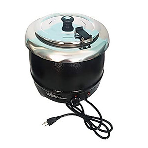 Avantco S30 11 Qt. Round Black Countertop Food / Soup Kettle Warmer - 120V, 400W