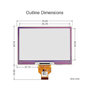 waveshare 4.01 inch Colorful E-Paper E-Ink Display 640×400 ACeP 7-Color eink Raw Display 3.3V Advanced Color ePaper Screen Without PCB, SPI Interface