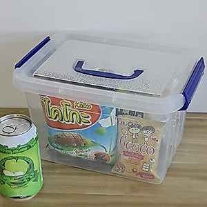 EudokkyNA Clear Storage Box with Lid, 6 Liter Plastic Bins Set of 6