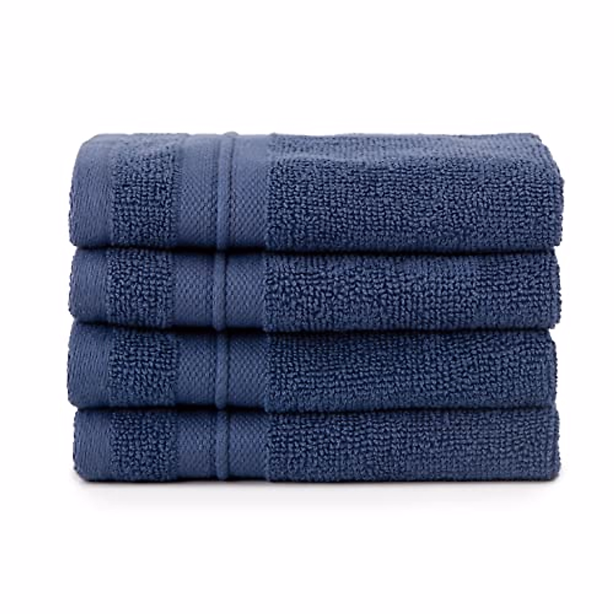 Sticky Toffee Blue Washcloths Set for Bathroom, Oeko-Tex Terry Cotton, Soft and Absorbent Wash Cloths for Your Body, Face Towel for Washing Face, Set of Four, 13 in x 13 in