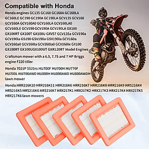 LCGLY 2 PCS 17211-Z8B-901 Air Filter Compatible with Honda HRX217 HRR216 HRC216 HRT216 HU800AWD HRB216 HRB217 HRS216 HRZ216 GCV160LAO GCV190LA GC190LA GCV200LA HRN216 series lawn mower EB2800I EG2800I