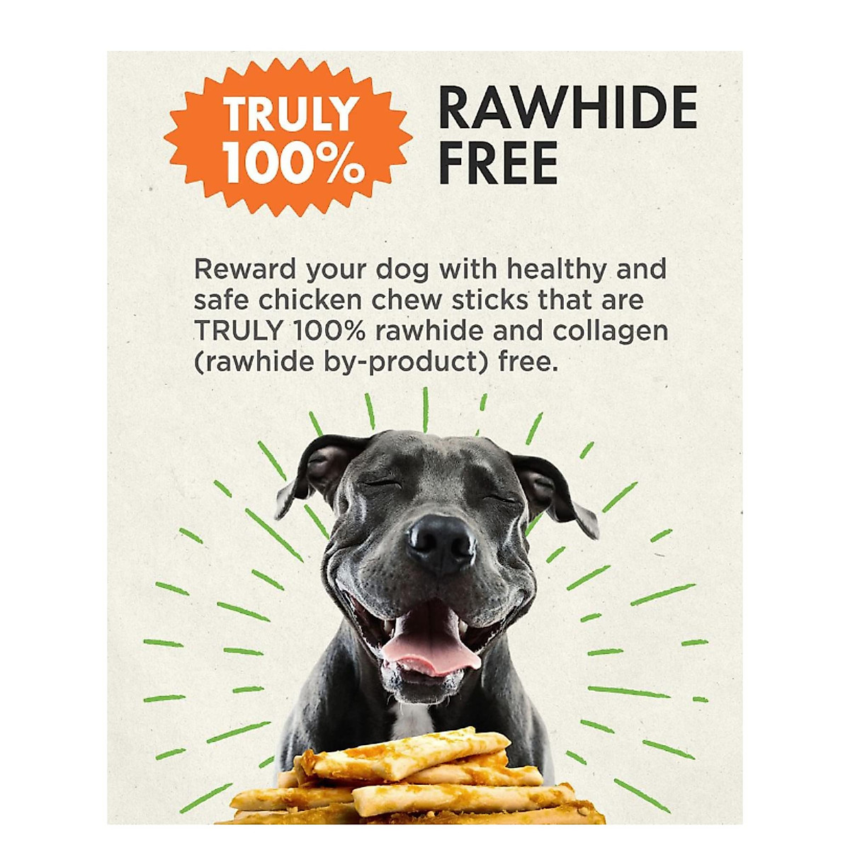 P2P Hide Free Chicken Recipe Chew for Dogs, 100% Rawhide Free Chews, Natural Dog Treats, Easily Digestible Large Rolls, Dental Sticks Pet Food Supplies, 2.4 Lb Bags(2 Pack)