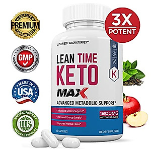 (5 Pack) Lean Time Keto 1200MG Pills Includes Apple Cider Vinegar goBHB Strong Exogenous Ketones Advanced Ketogenic Supplement Ketosis Support for Men Women 300 Capsules