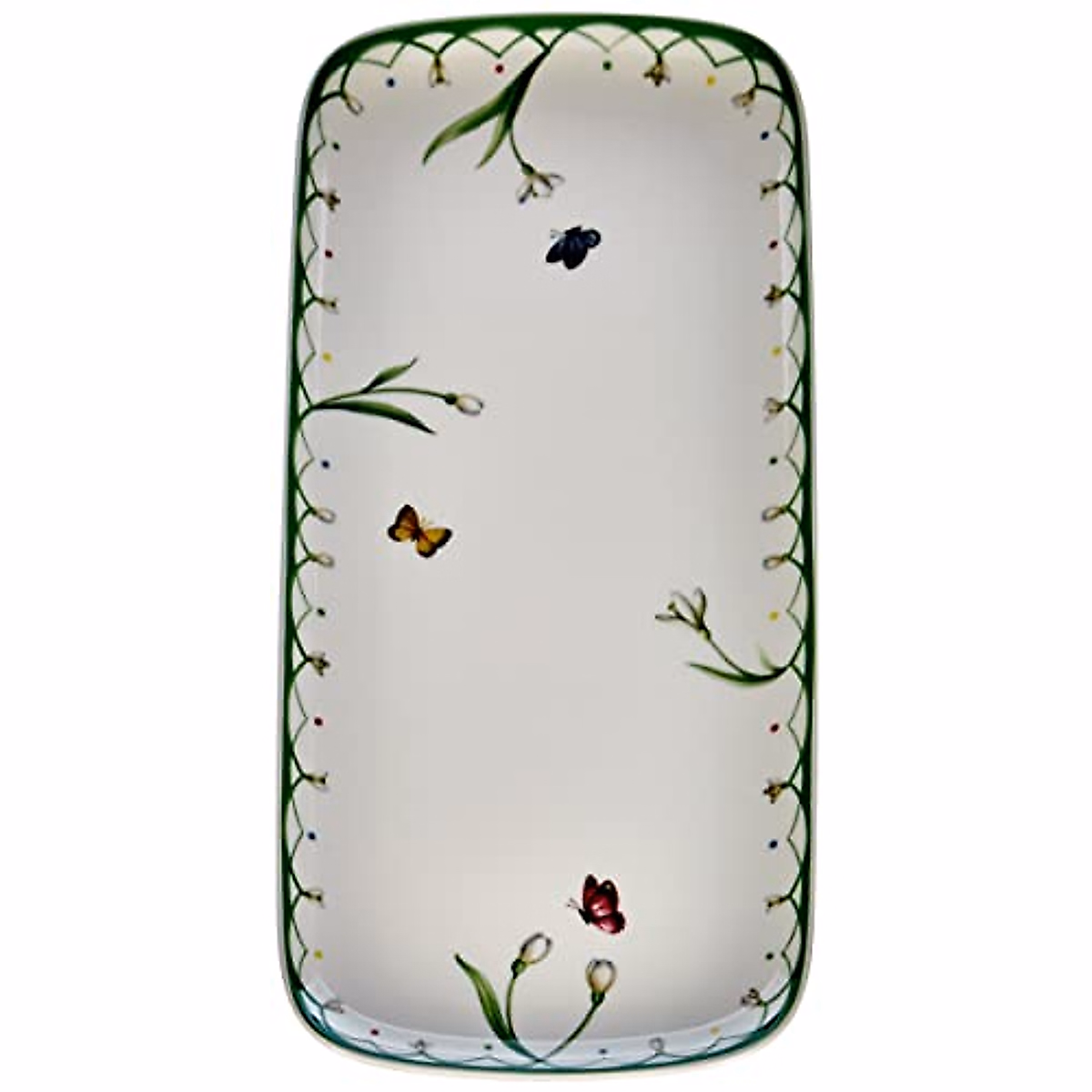 Villeroy & Boch Spring Sandwich Tray, 13.75 x 6.25 in, White/Colored