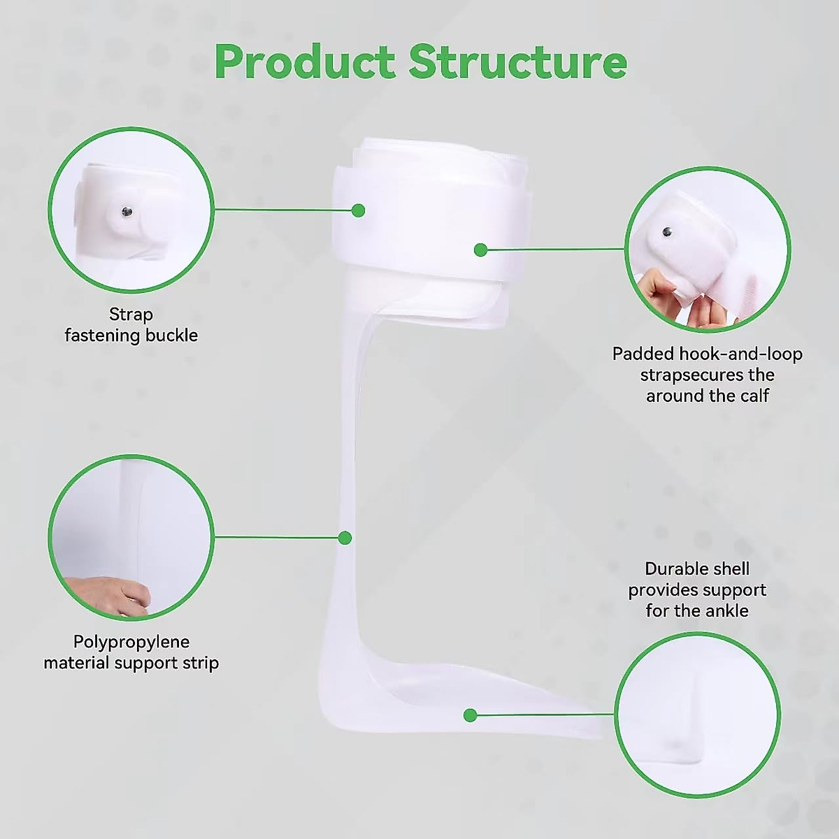 Orthomen Ankle Foot Orthosis Support - AFO Splint - Drop Foot Brace (M-Left)
