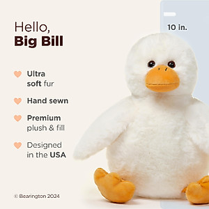 Bearington Big Bill The Plush Yellow Duck Stuffed Animal, Adorable, Soft and Cuddly, Great Gift for Kids of All Ages, Birthdays, Holidays and Special Occasions, 12 inches