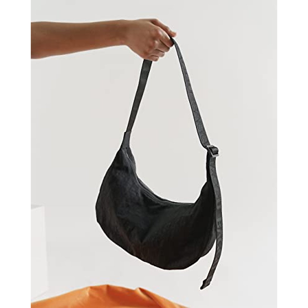 Medium Nylon Crescent Bag - Black 37.5"