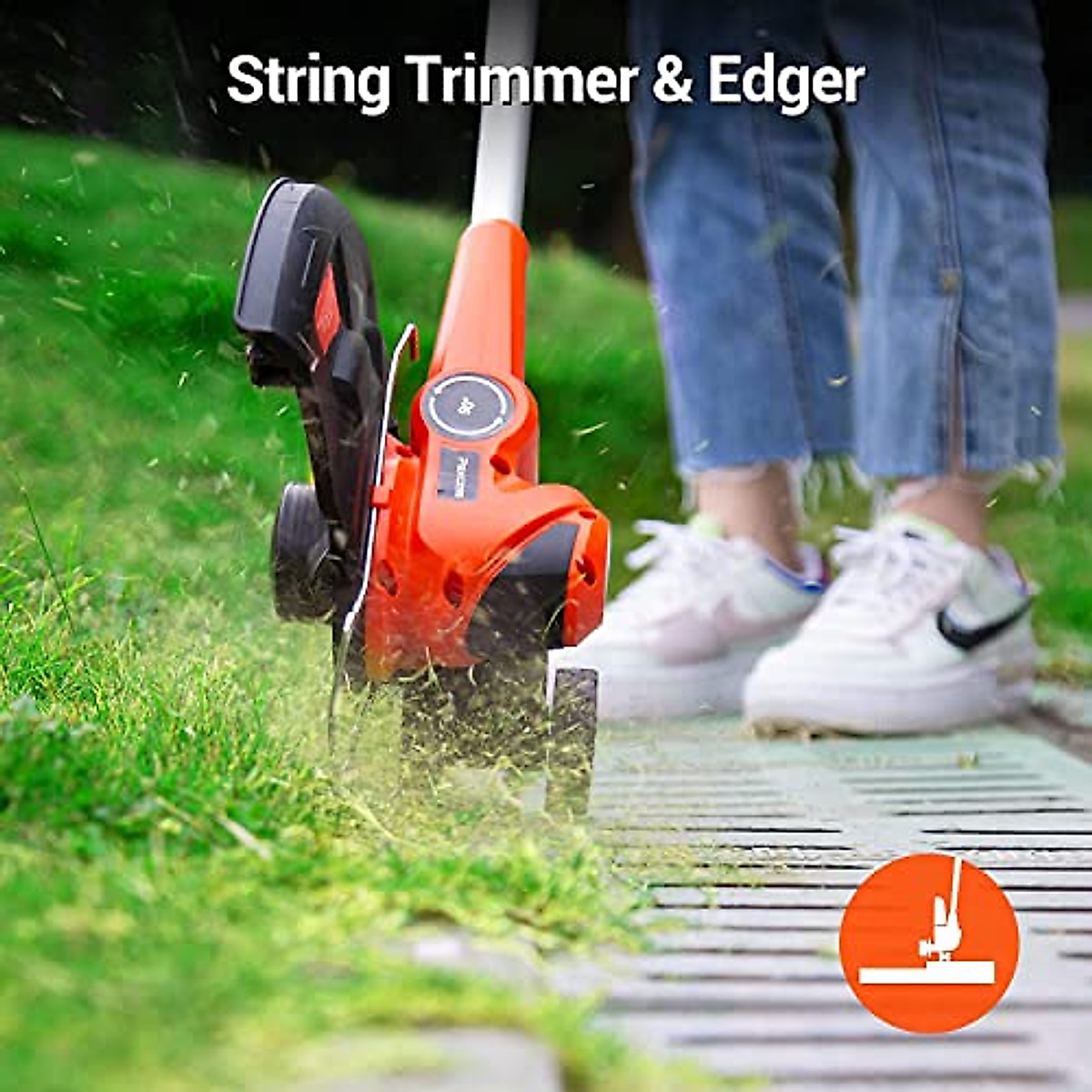 PAXCESS Cordless String Trimmer/Edger, 20V 10-Inch Weed Eater with 2Pcs 1.50Ah Batteries, 1Pcs Charger and Replacement Spool Line, Length Adjustable
