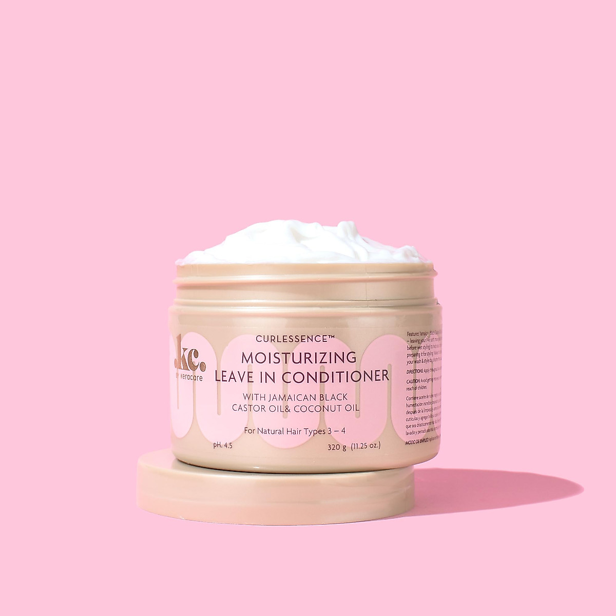 KeraCare CurlEssence Moisturizing Coconut Leave-In Conditioner With Jamaican Black Castor Oil and Coconut Oil - For Curly Hair - Silicone, Sulfate, and Paraben Free 12 oz