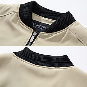 URBANFIND Men's Slim Fit Lightweight Sportswear Jacket Casual Bomber Jacket US XL Khaki K