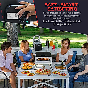 Deco Chef Electric Pizza Oven, 12-Inch Ceramic Stone and Grill, 1800W, Bakes up to 750 Degrees for Countertop Artisan Style Pizza, 13" Double Wall Stainless Steel, Indoor & Portable Outdoor Pizza Oven