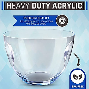 Ice Buckets for Parties - Ice Bucket - 5 Liter Clear Acrylic Champagne Bucket with Easy-to-Carry Handles - Indoor and Outdoor Parties