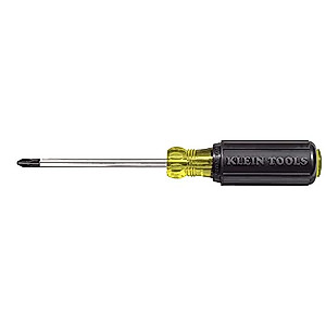 Klein Tools 603-4 Screwdriver, Made in USA, #2 Phillips Tip with Cushion Grip Handle, Precision Machined Electrician Screwdriver, 8-Inch