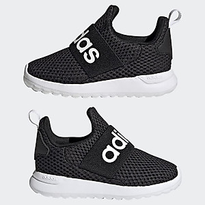 adidas Lite Racer Adapt 4.0 Running Shoes, Black/Black/White, 7 US Unisex Big Kid