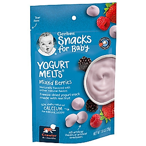 Gerber Baby Snacks Yogurt Melts, Mixed Berries, 1 Ounce (Pack of 2)
