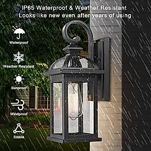 Darkaway Outdoor Lights Fixtures Wall Mount, Outdoor Wall Sconce Lights with Seeded Glass Waterproof Outside Exterior Lights Fixture for House, Front Porch, Patio (1 Pack)