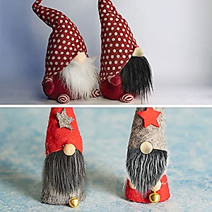 Juinte 12 Pcs Gnome Beards for Crafting Faux Fur Fabric Precut Gnomes Beards Handmade Dwarf Beard 20 Pcs Unfinished Wooden Balls for Xmas Decor