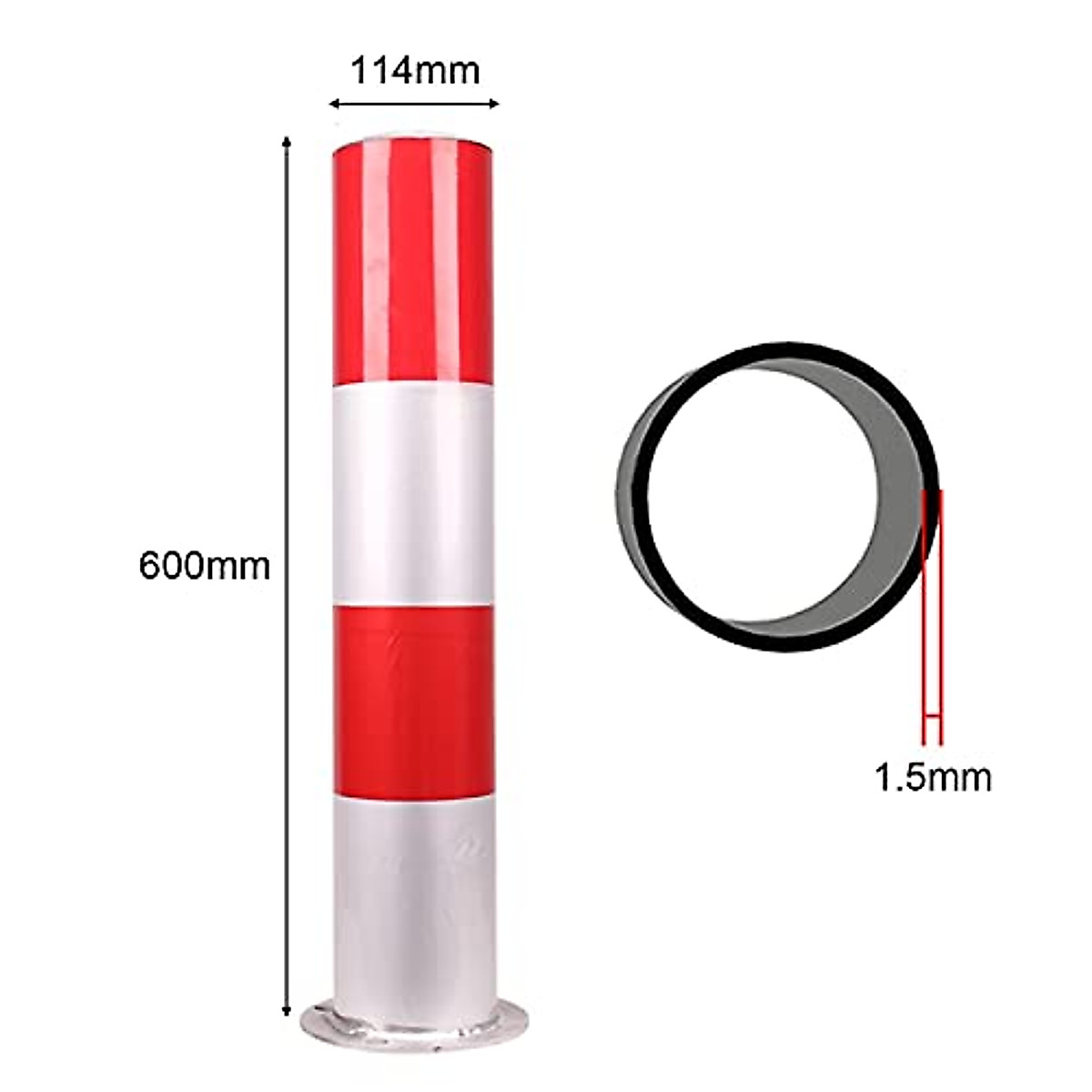 CAIMIAO 2 Pcs Stationary Parking Bollards Durable Parking Space Lock Made of Steel Parking Cones Parking Bollards for Driveway