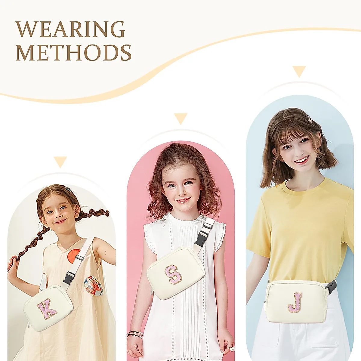 Aganmi Chenille Letter Crossbody Bags for Women Trendy, Waterproof Fanny Packs for Women Cross Body, Initial Letter Belt Bag with Multiple Inner Pockets and Adjustable Strap,N