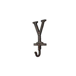 Handcrafted Nautical Decor Rustic Copper Cast Iron Letter Y Alphabet Wall Hook 6"