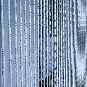 LEOSXA Natural Wood Beaded Curtains for Doorway,Doorway Room Divider Door Curtain,Wall Hanging Home Divider,Partition Door Beads Curtain Fly Screen Panel,for Room Hallway,Custom (36 stran