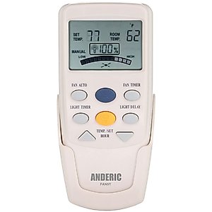 Anderic Replacement FAN-9T with FAN TIMER key Thermostatic Remote Control for Hampton Bay Ceiling Fans - FAN9T (FCC ID: L3HFAN9T, PN: FAN9T)