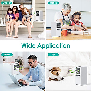 Portable Air Conditioner Fan, Personal Small Space Evaporative Air Cooler with 3 Speed Mode Fan Desktop AC, Ultra-Quiet Small Desk Table Fan with Humidification for Home Office Bedroom