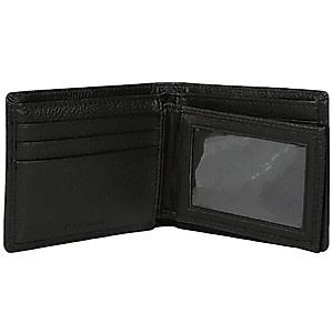 Perry Ellis Portfolio Men's Park Avenue Leather Wallet With Passcase, Black, One Size