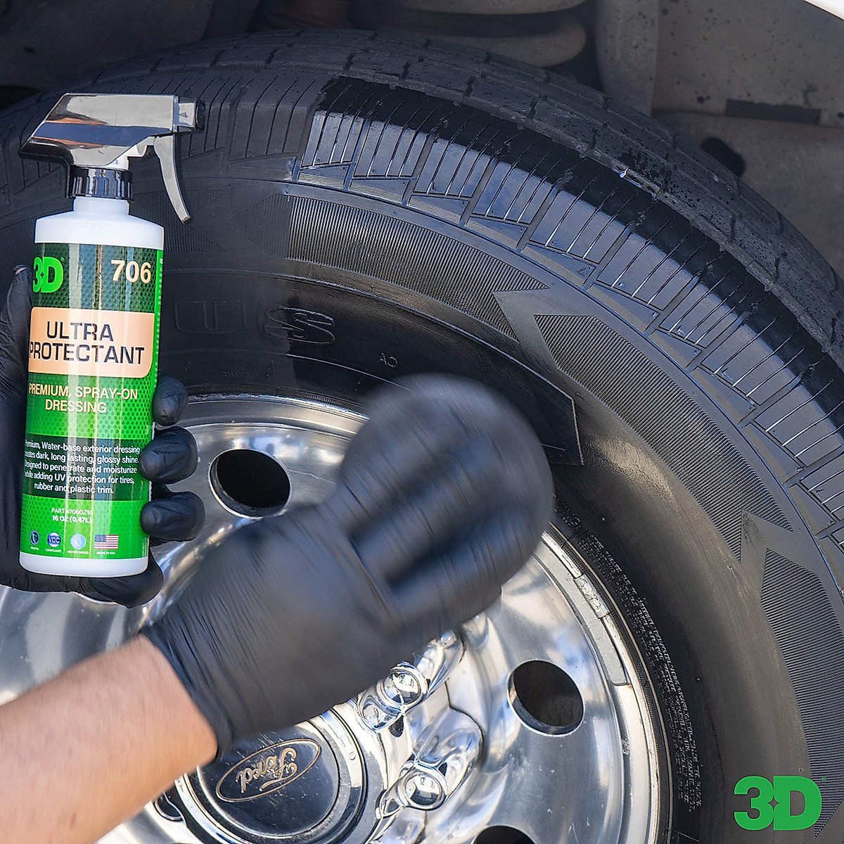 3D Ultra Protectant Tire Shine - Long Lasting, High Shine Tire Spray - Excellent Protectant for Rubber & Vinyl 1 Gallon