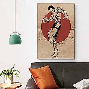 SHAHU Baki Hanma Poster for Bedroom Aesthetic Wall Decor Canvas Wall Art Gift 12x18inch(30x45cm)
