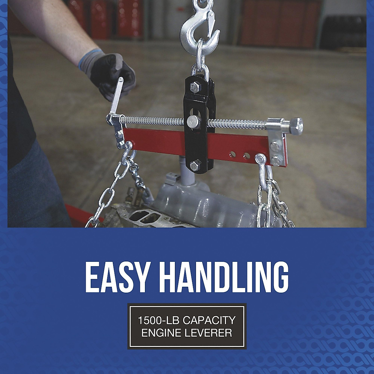 Strongway Hydraulic Engine Hoist with Load Leveler - 2-Ton Capacity, 1in.-82 5/8in. Lift Range